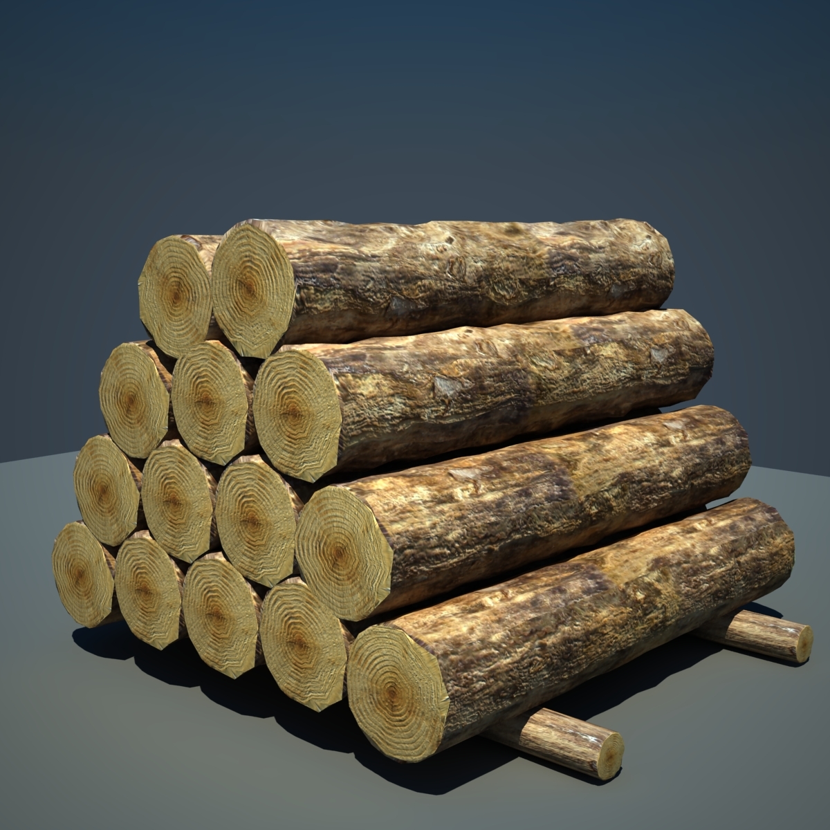 3d timber wood log