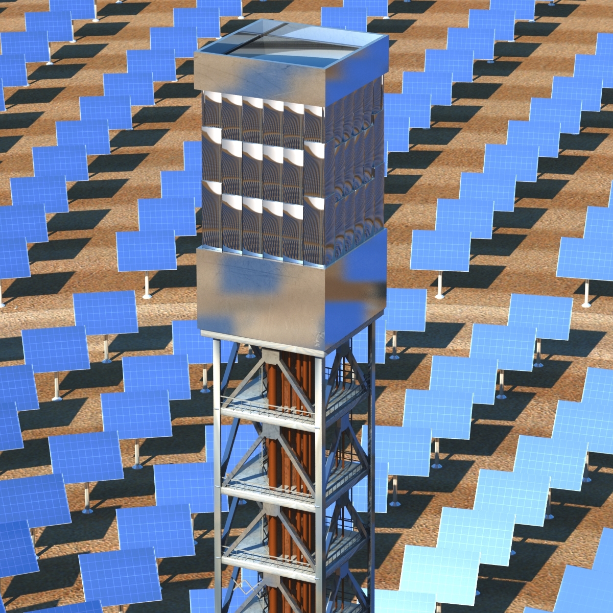 solar power plant 3d model