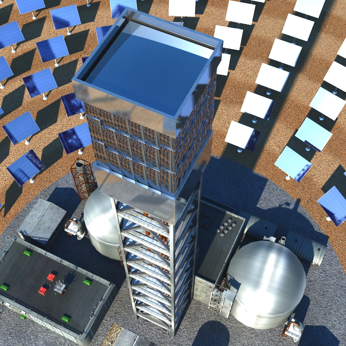solar power plant 3d model