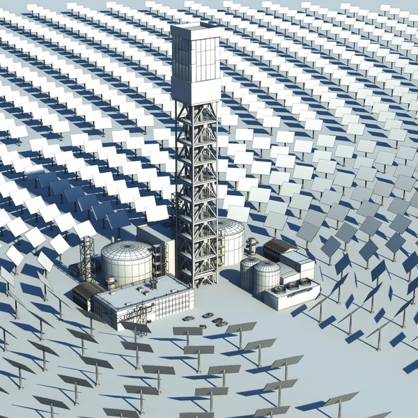 solar power plant 3d model