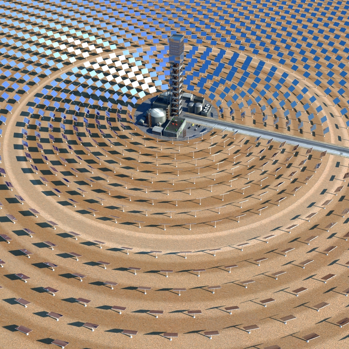 solar power plant 3d model
