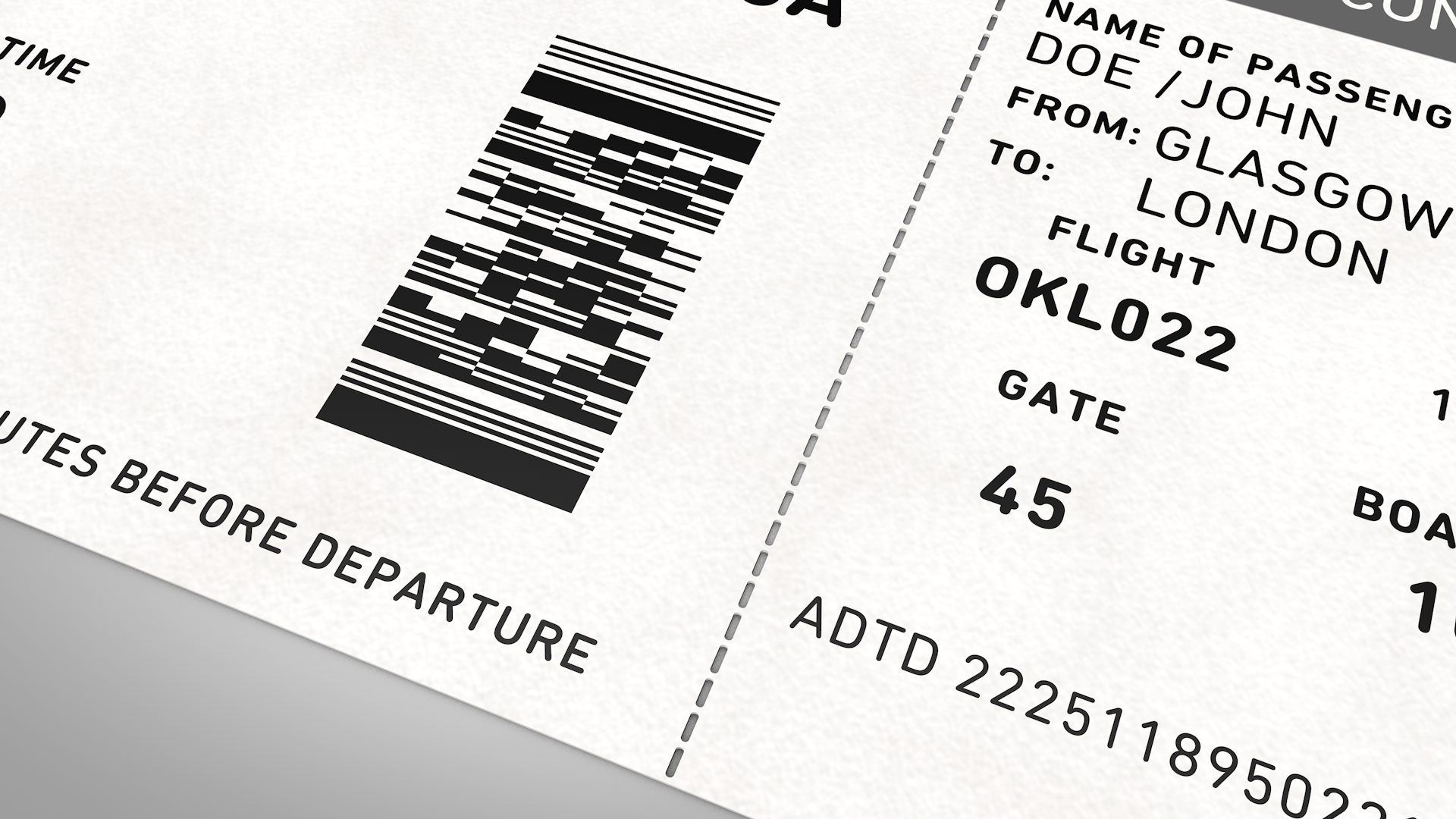 3d model flight ticket