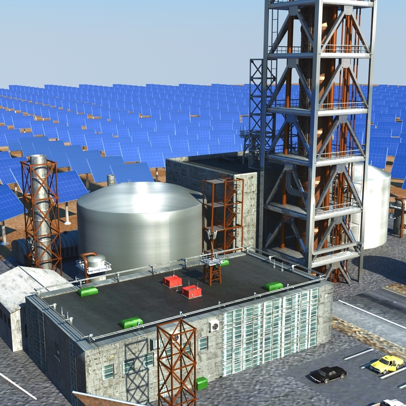 solar power plant 3d model