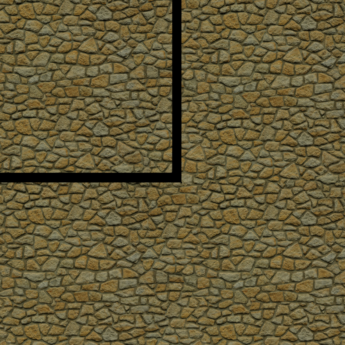 3d stone wall tileable model
