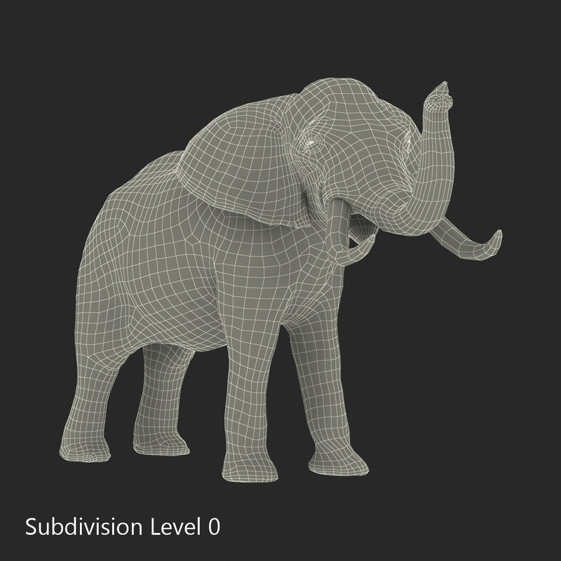 elephants set 3d model
