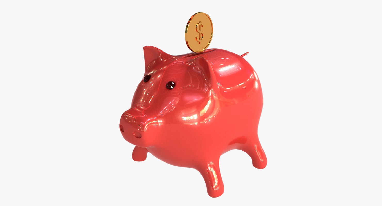 3d pig coin bank