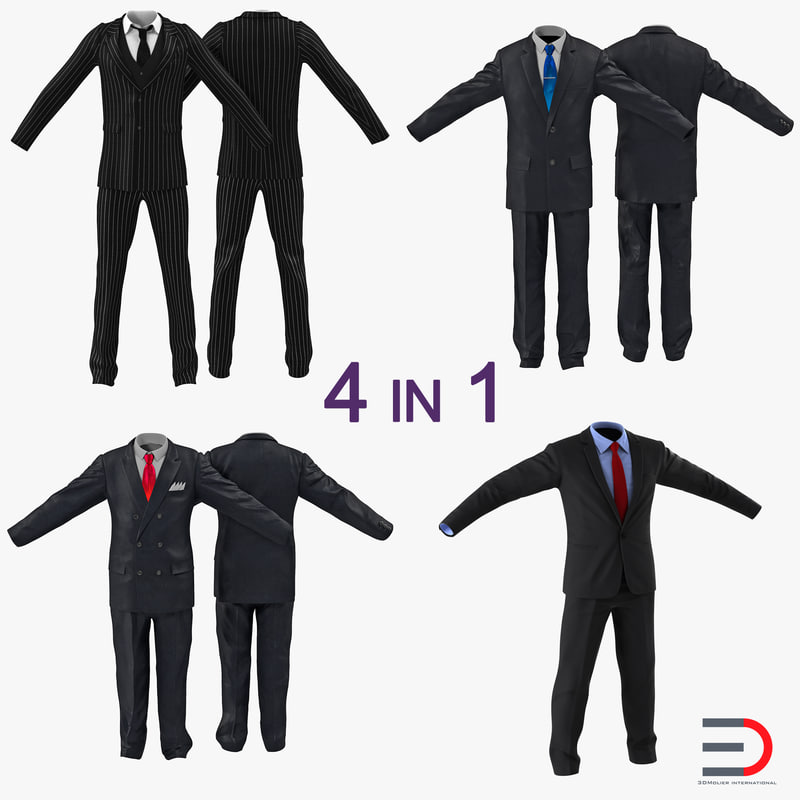 suits set business 3d model