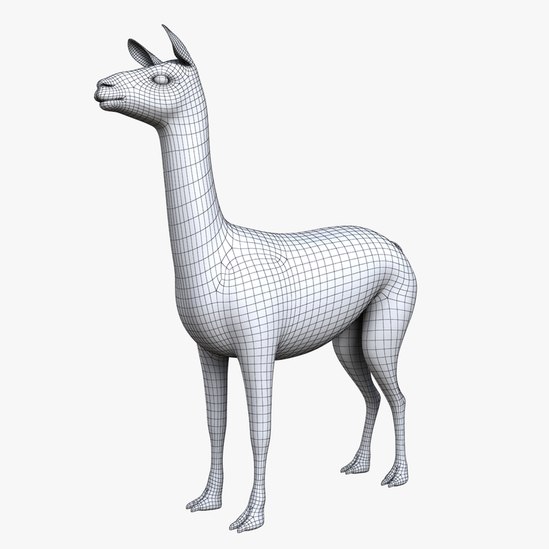 3d model llama fur