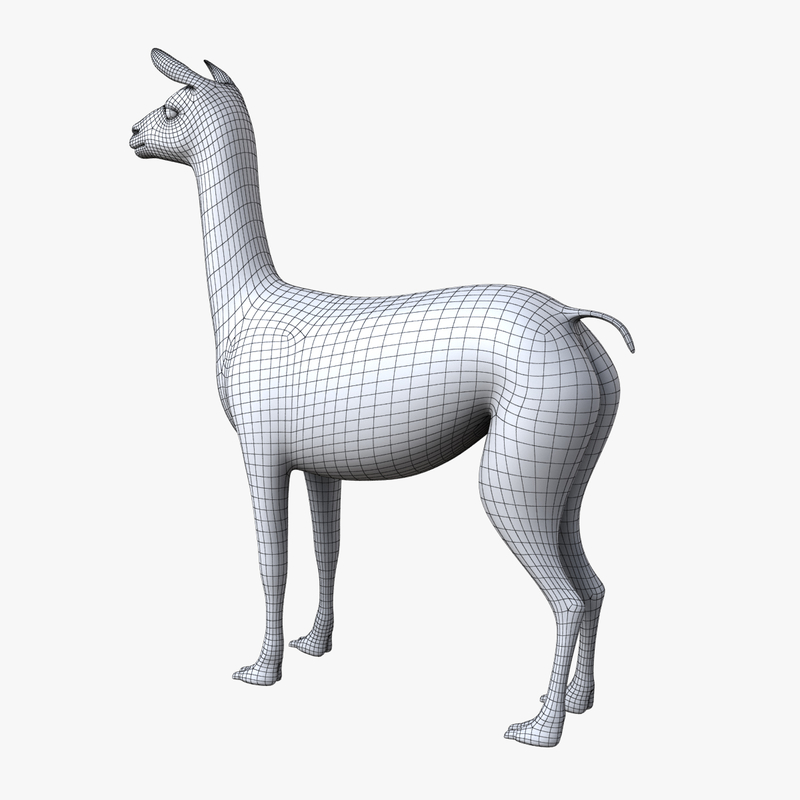 3d model llama fur