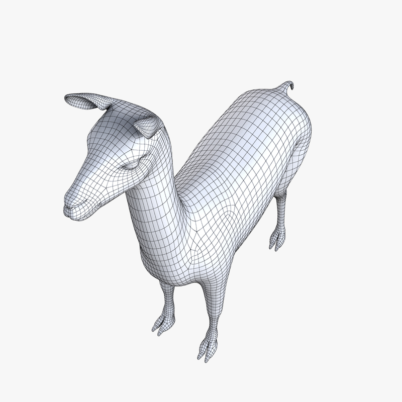 3d model llama fur
