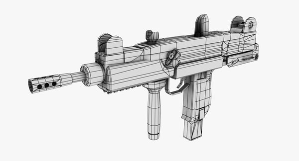3d uzi submachine gun model