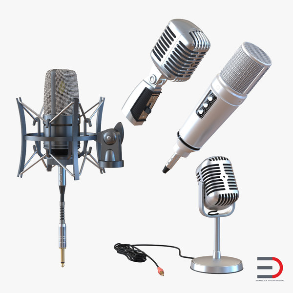 3d microphone chrome hanging