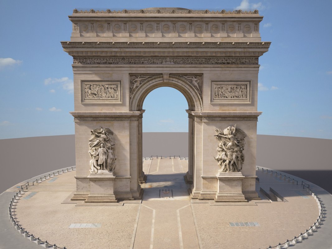 paris triumphal arch 3d model
