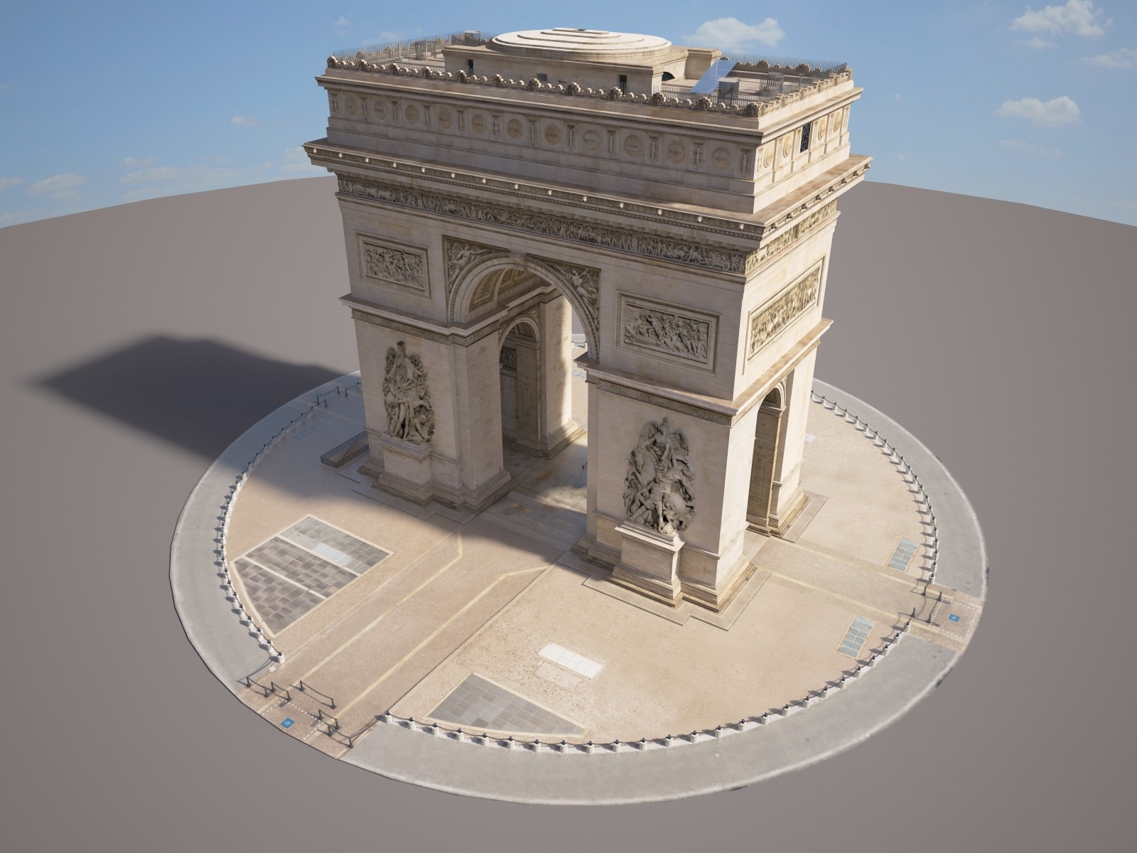 paris triumphal arch 3d model