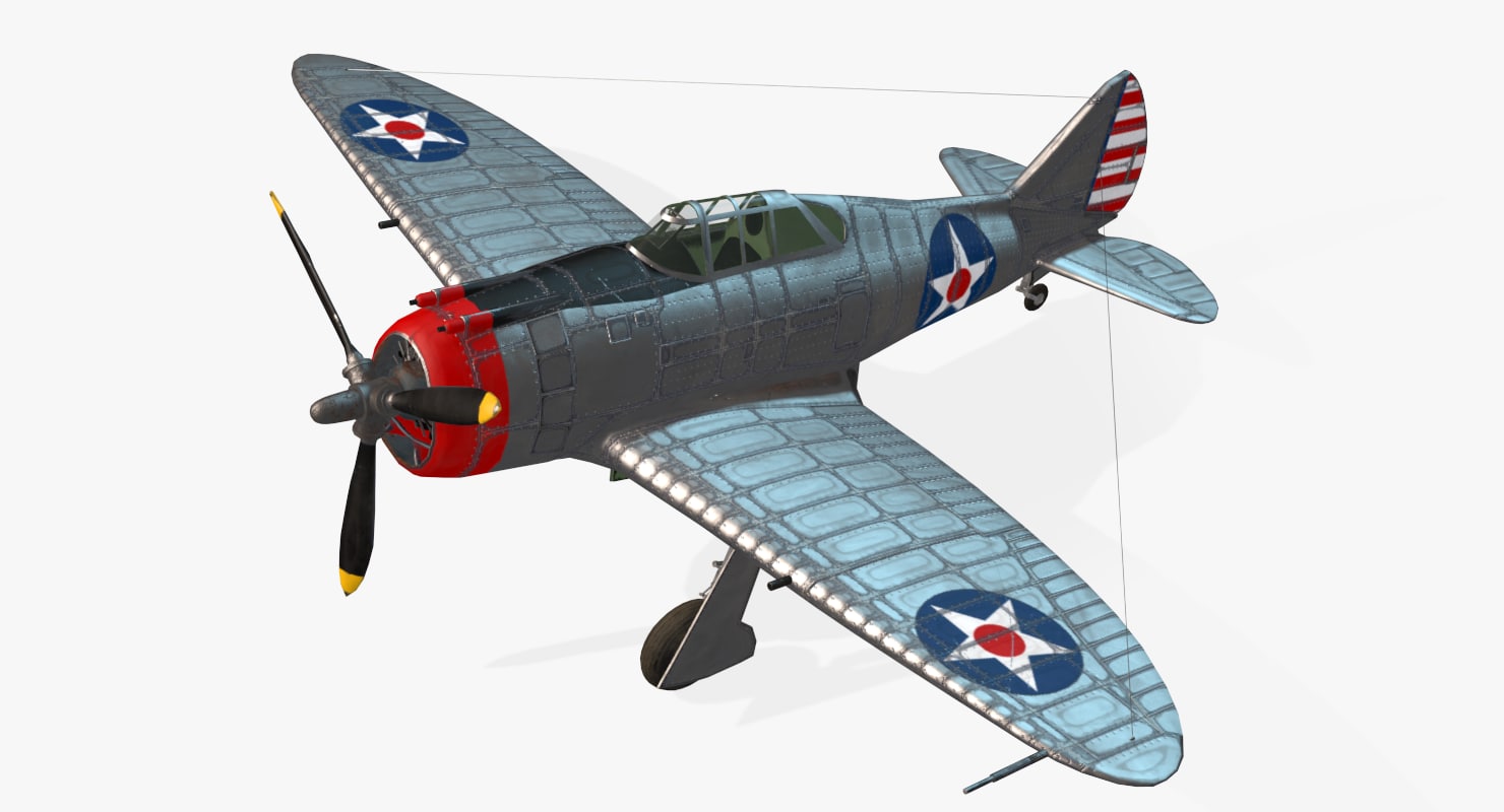 aircraft p-43 lancer real-time 3d model