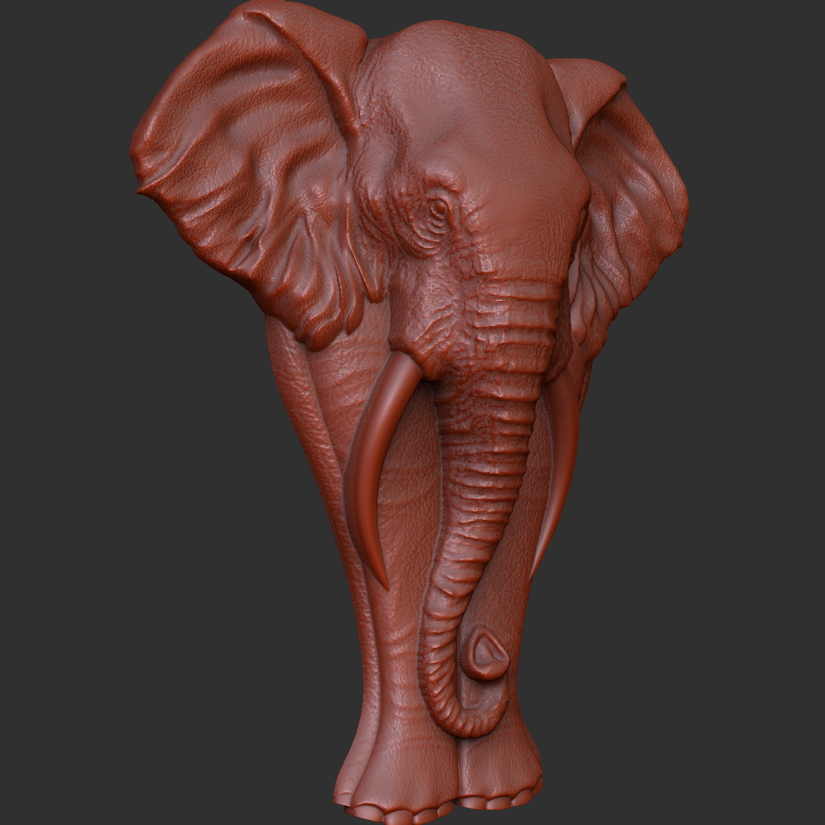 3d model elephant bas-relief sculpture cnc