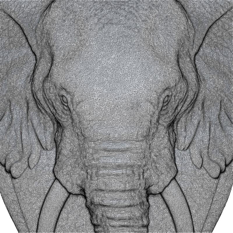 3d model elephant bas-relief sculpture cnc