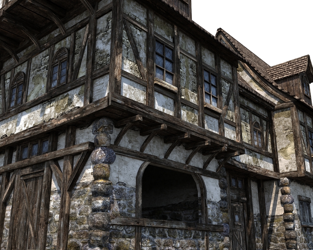 3d 3 medieval houses