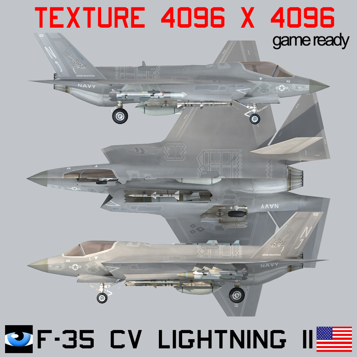 f-35 cv lightning ii 3d max