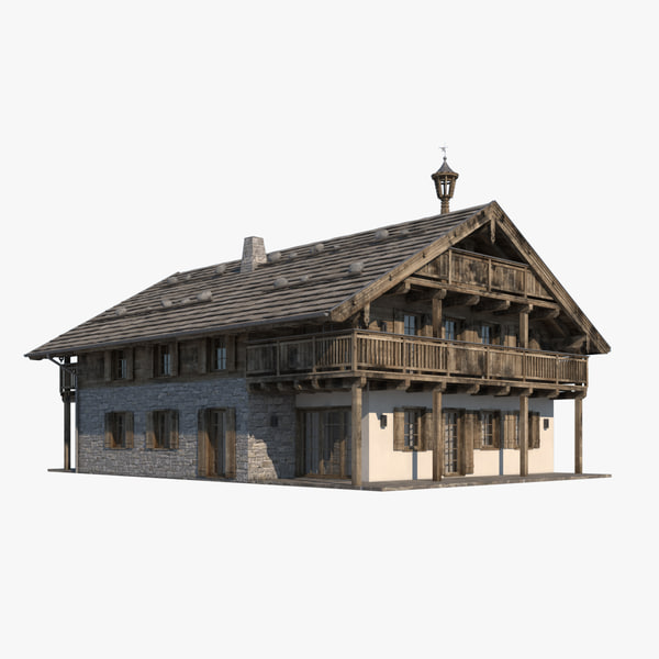 chalet realistic 3d model