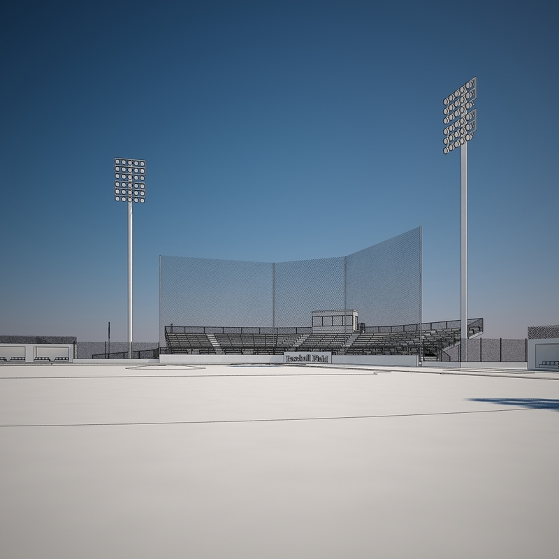3d university baseball field model