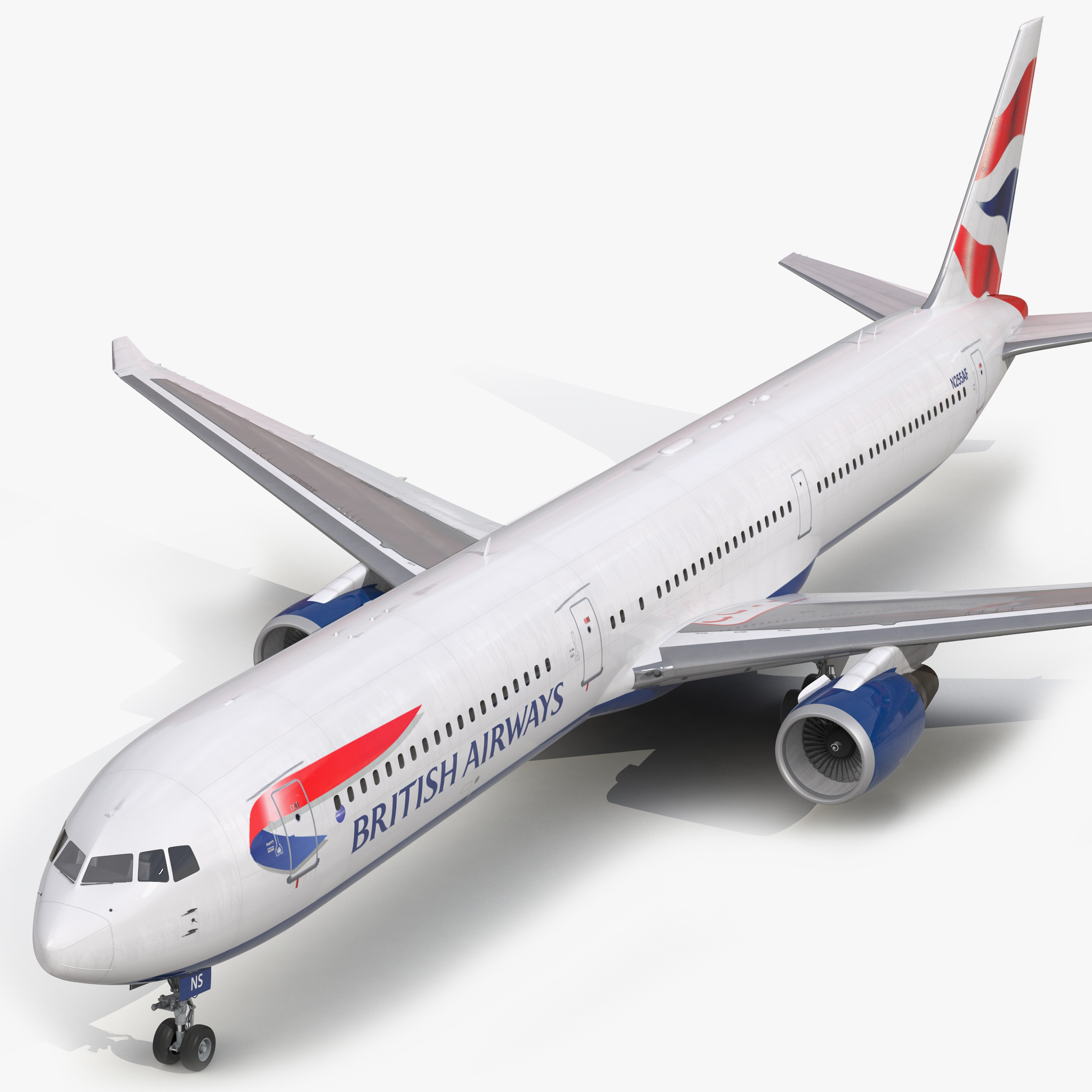 boeing 767-400er british airways 3d model