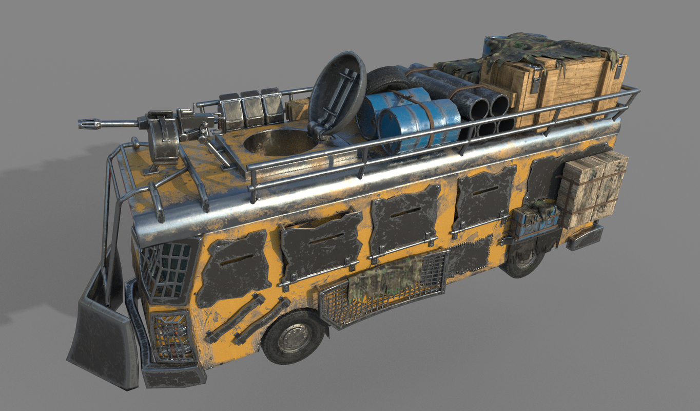 apocalypse bus 3d obj