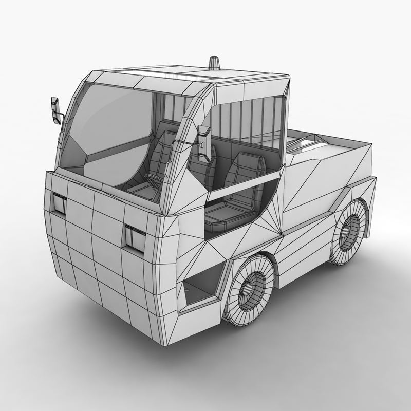 tld jet-16 baggage tractor 3d 3ds