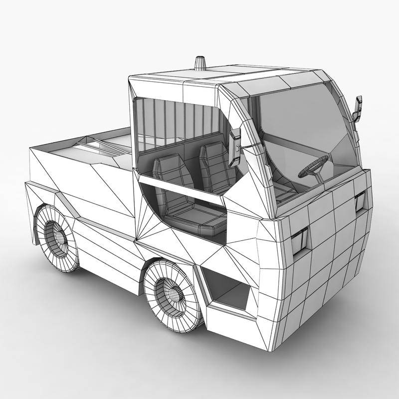 tld jet-16 baggage tractor 3d 3ds