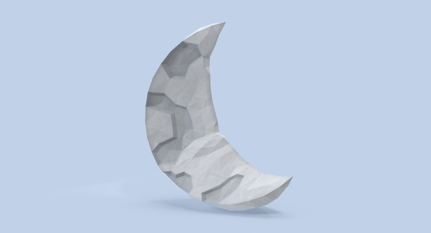 crescent moon 3d model