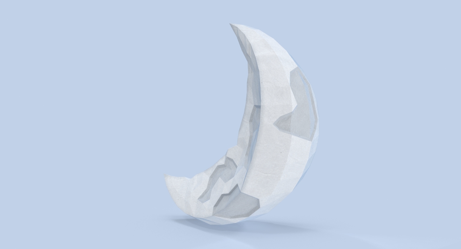 crescent moon 3d model
