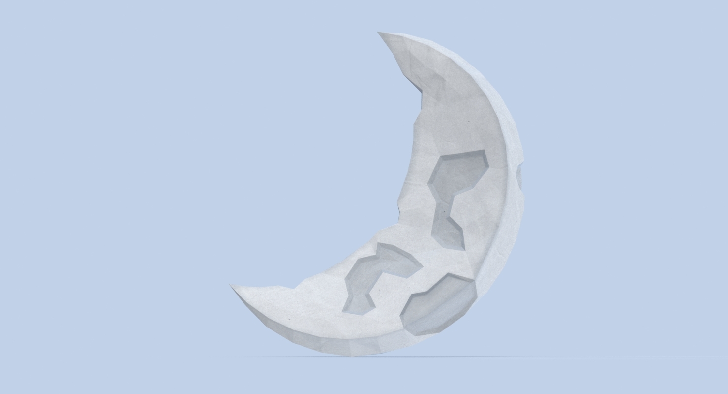 crescent moon 3d model