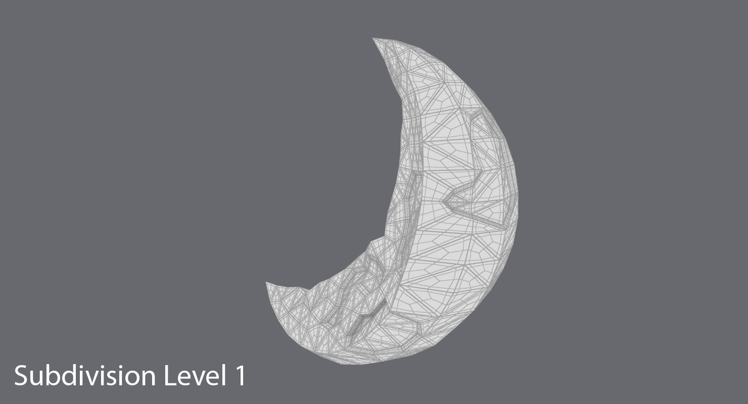 crescent moon 3d model