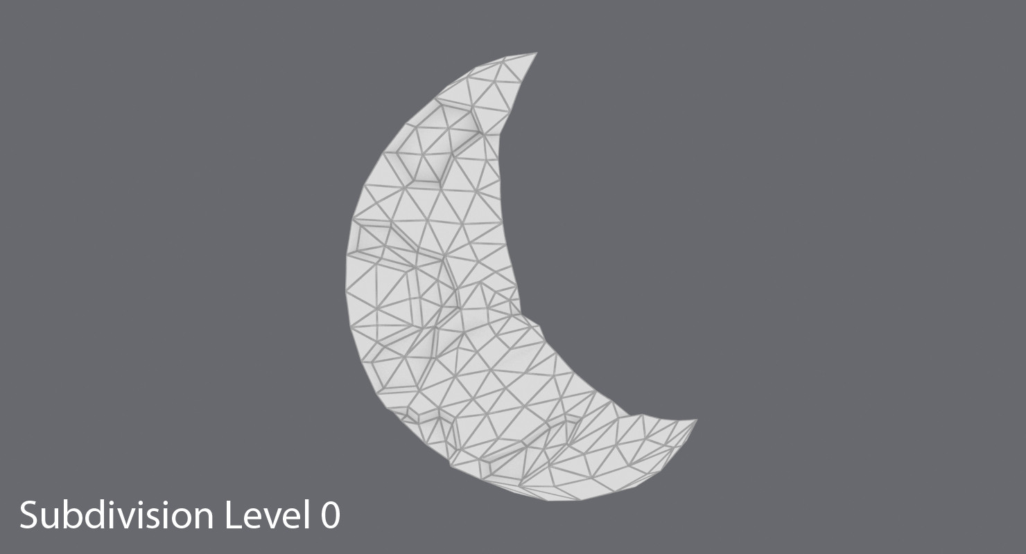 crescent moon 3d model