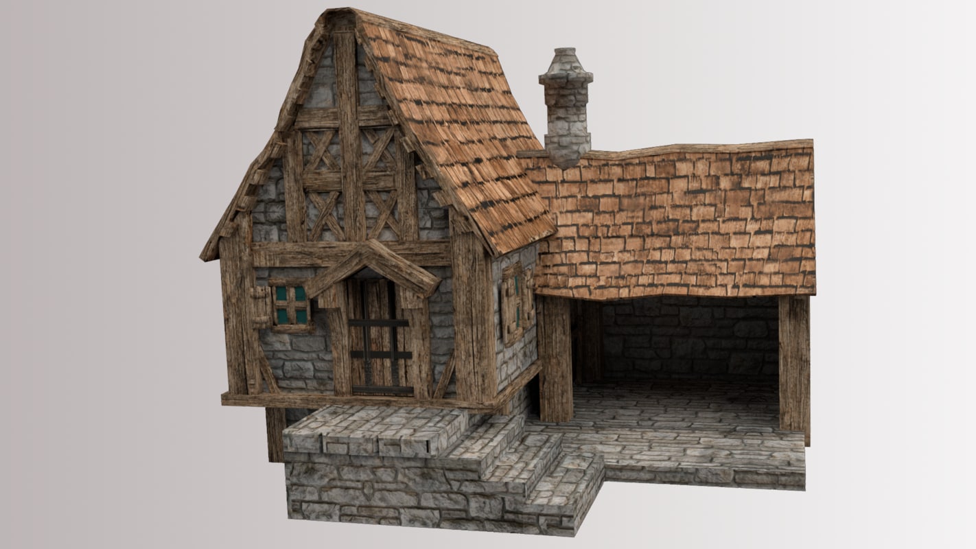 fantasy medieval house blend