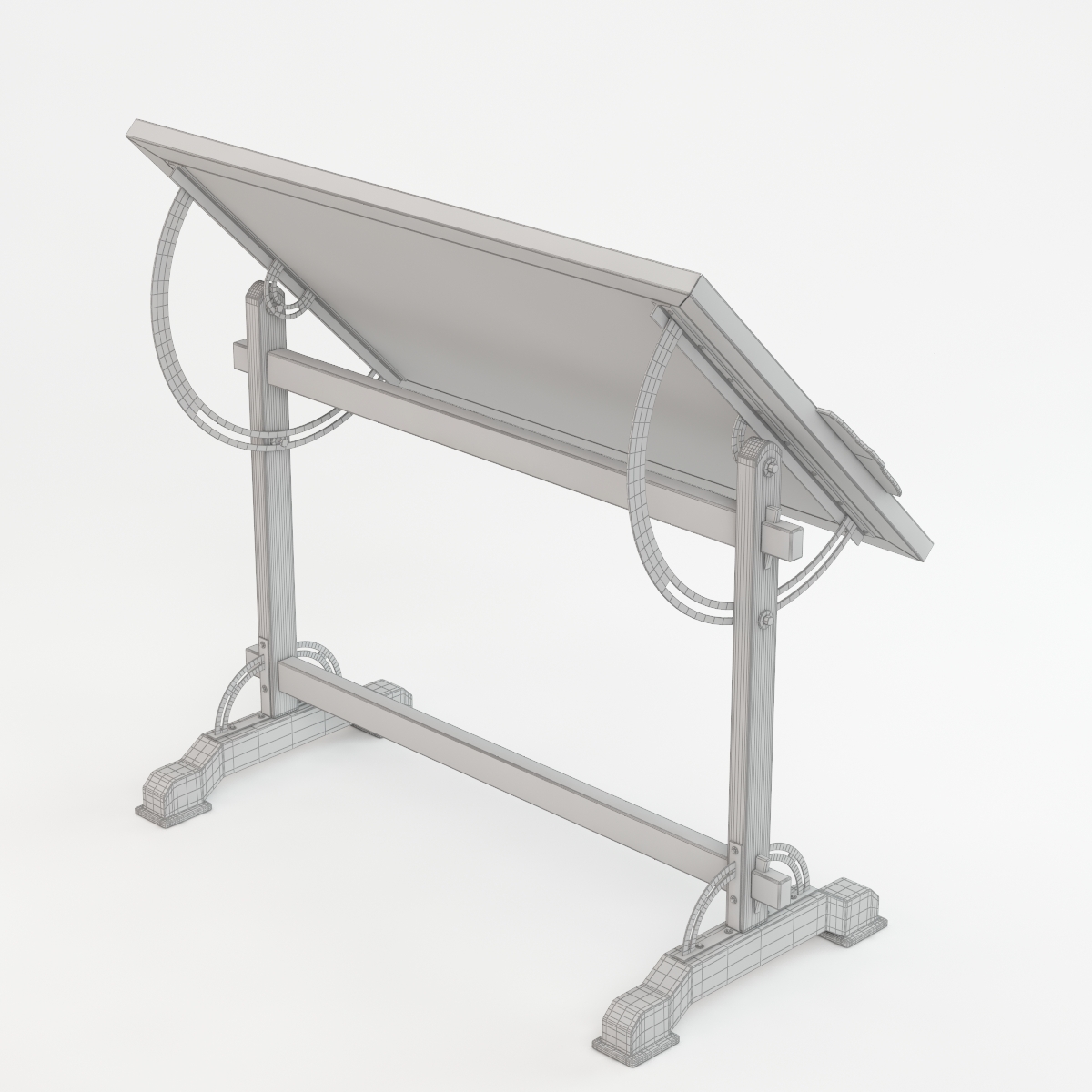 3d model old drafting table technical drawing