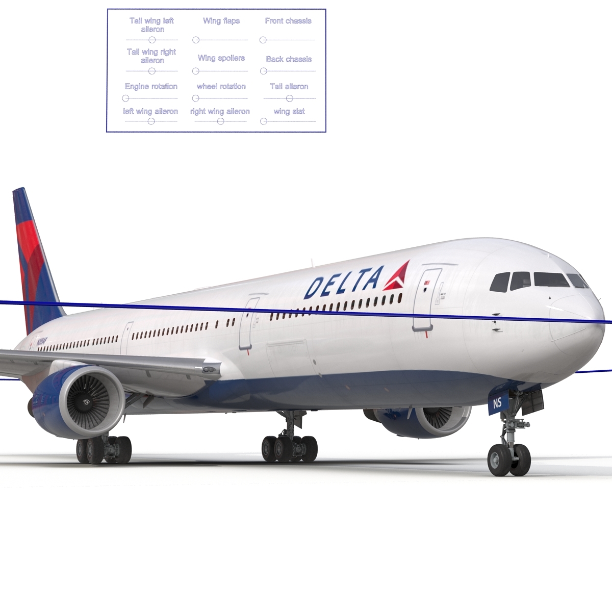 3d model boeing 767 400er delta