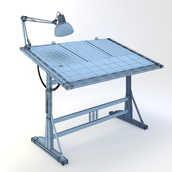 retro blueprint desk lamp 3d max