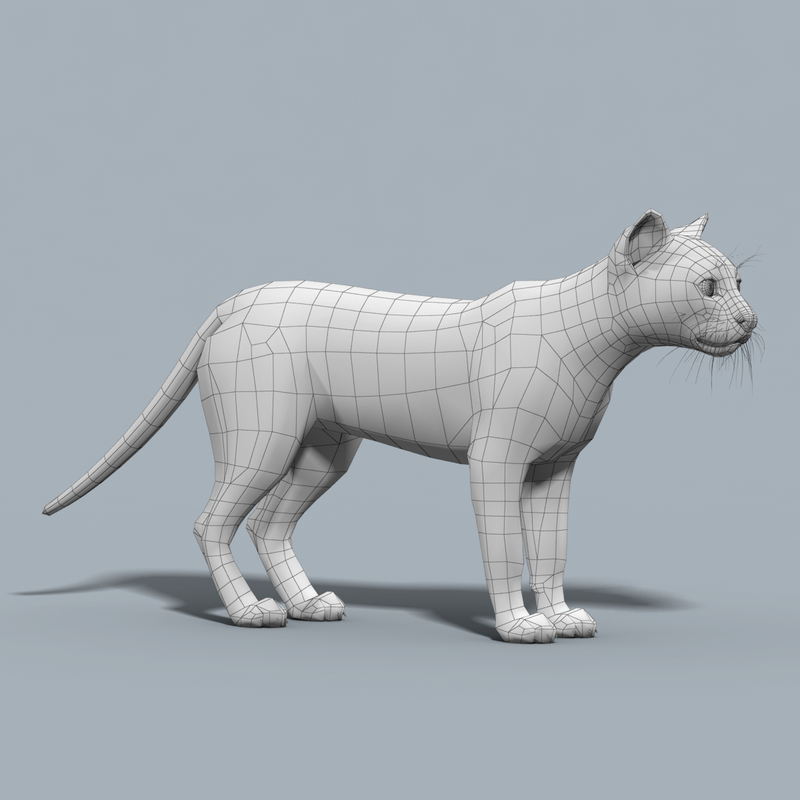 3d model ocelot cat fur
