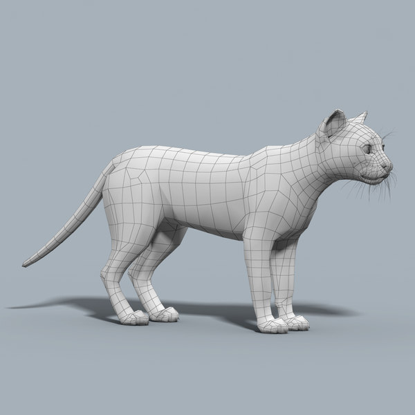 3d model ocelot cat fur