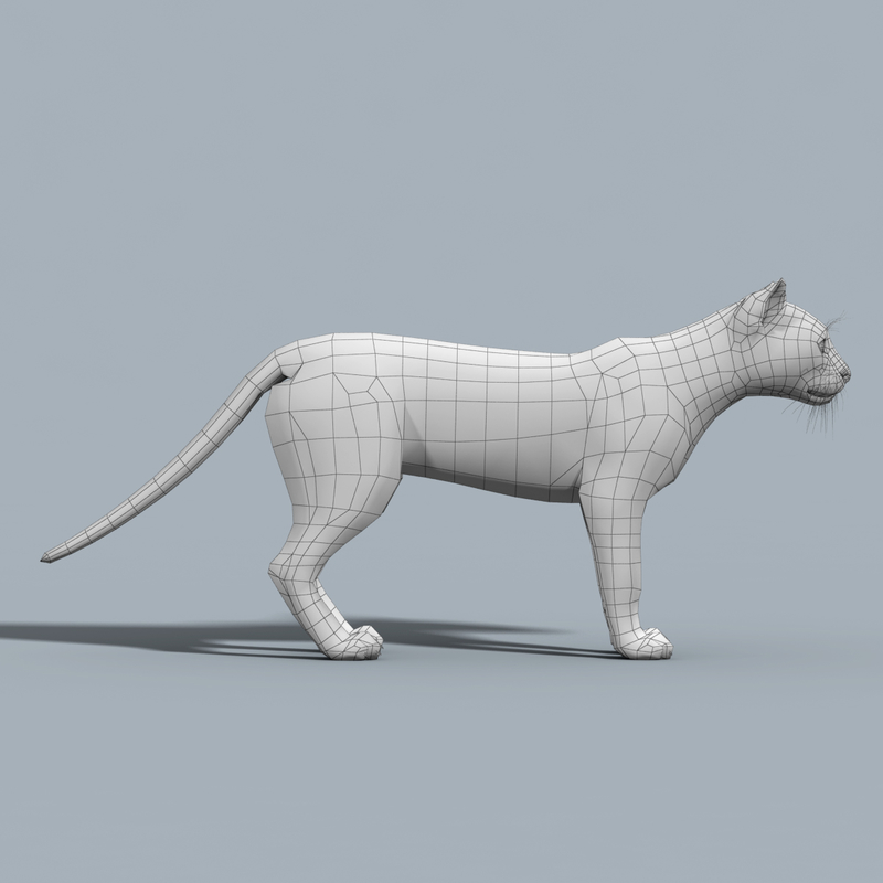 3d model ocelot cat fur