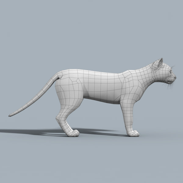 3d model ocelot cat fur