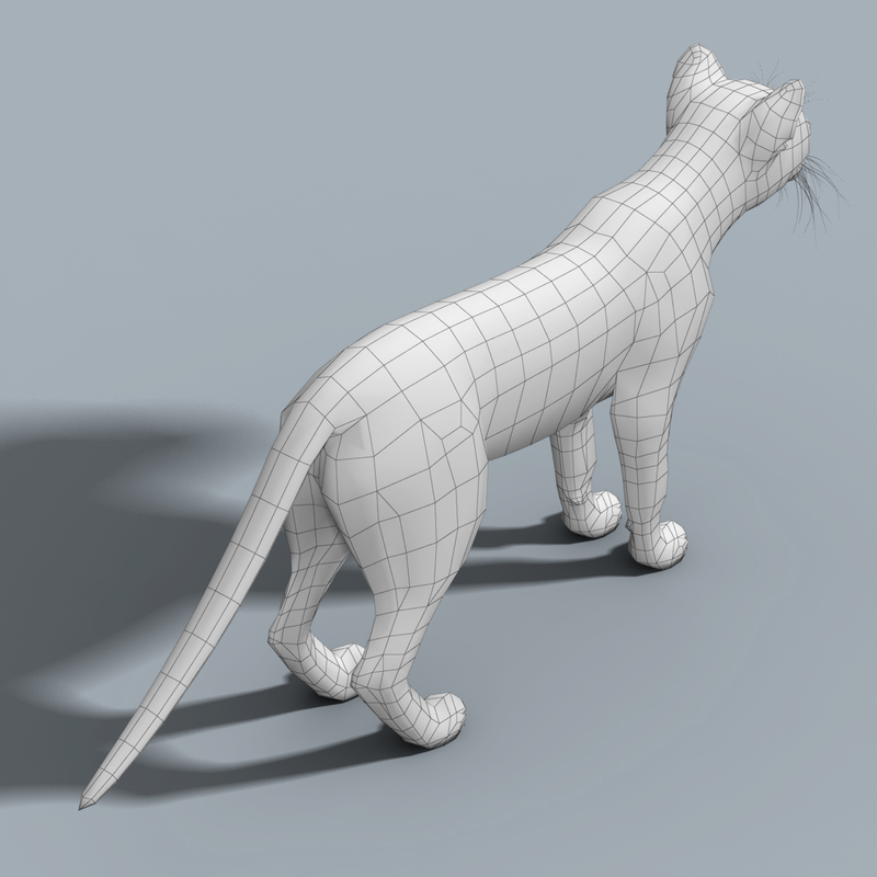 3d model ocelot cat fur