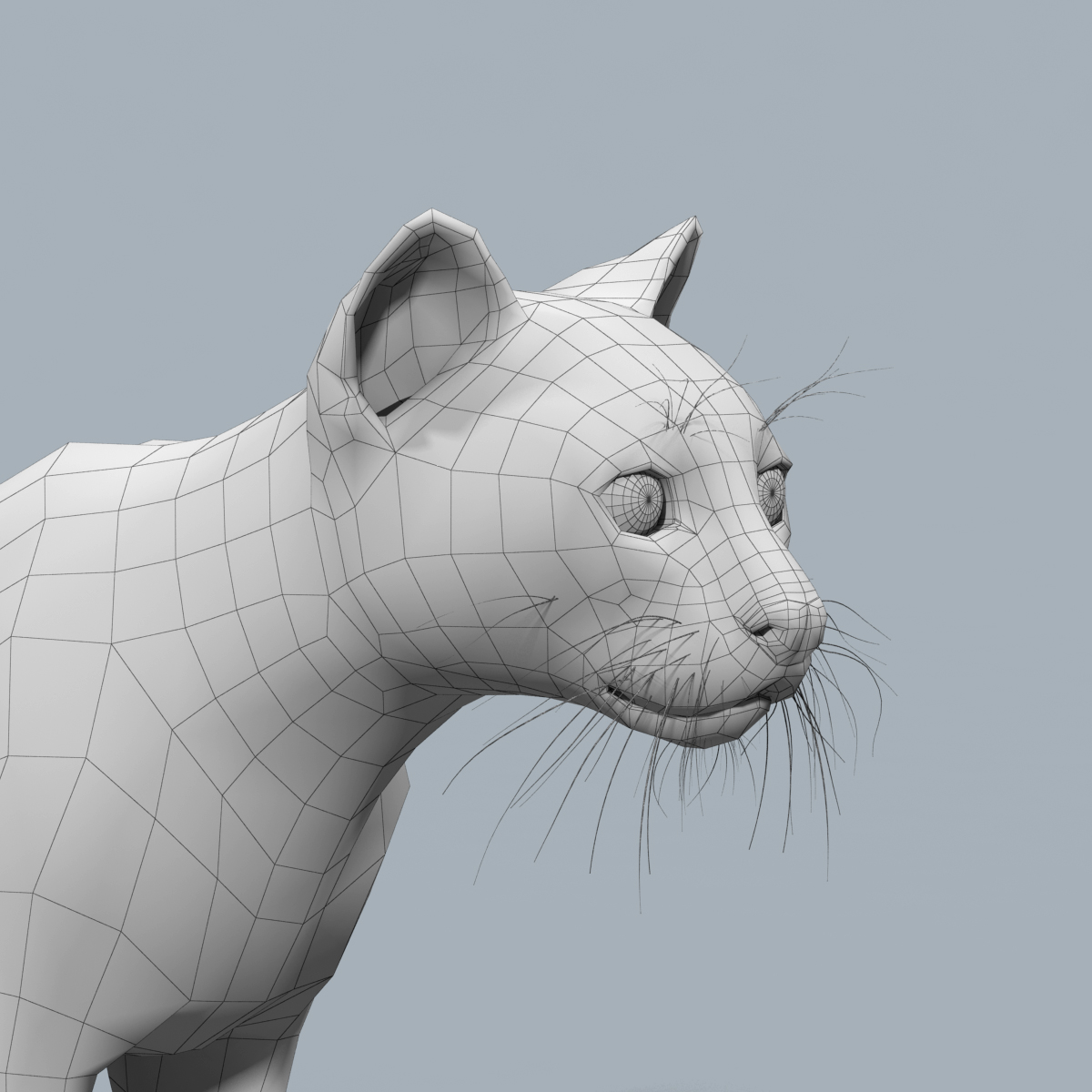 3d model ocelot cat fur