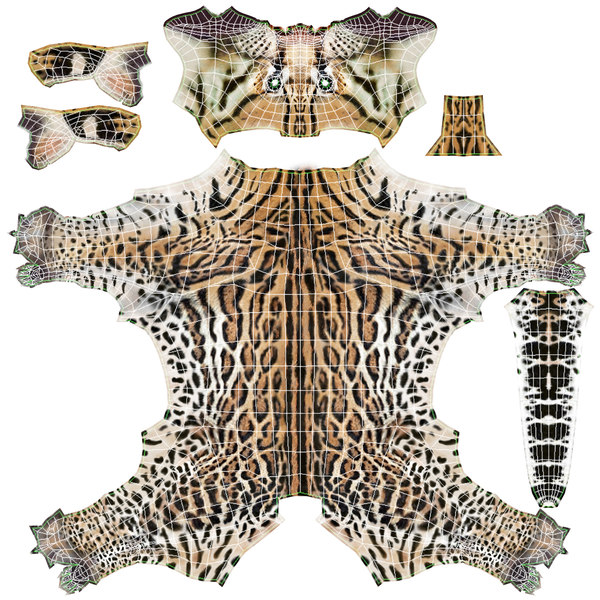 3d model ocelot cat fur