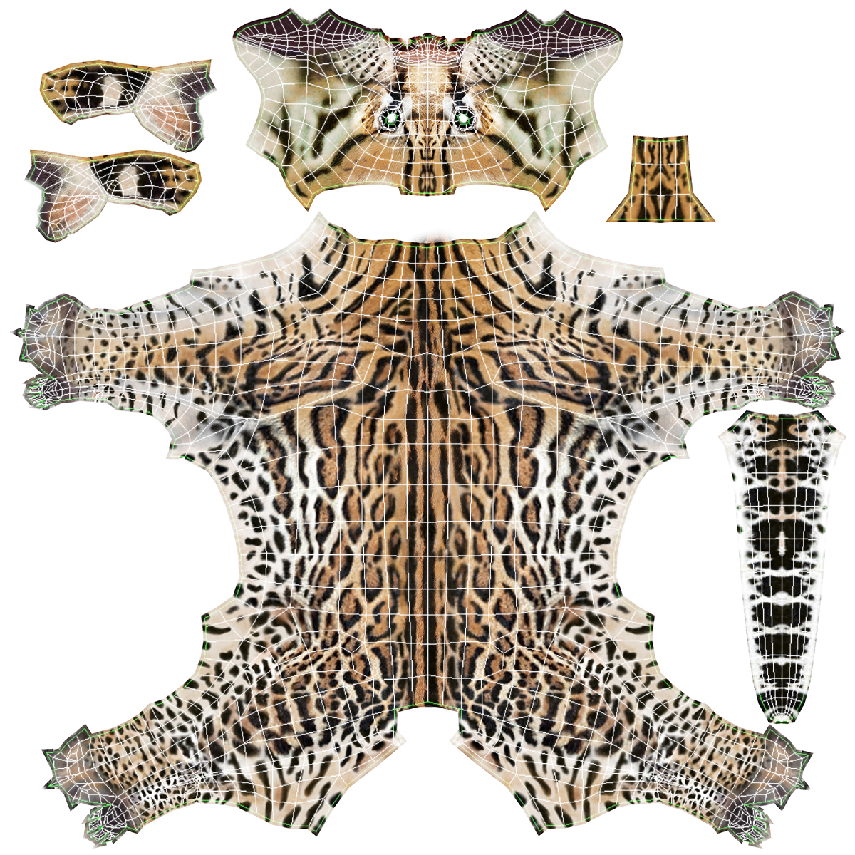 3d model ocelot cat fur