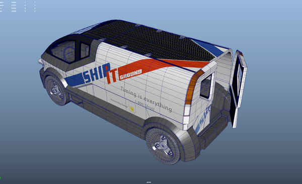 3d model concept delivery van