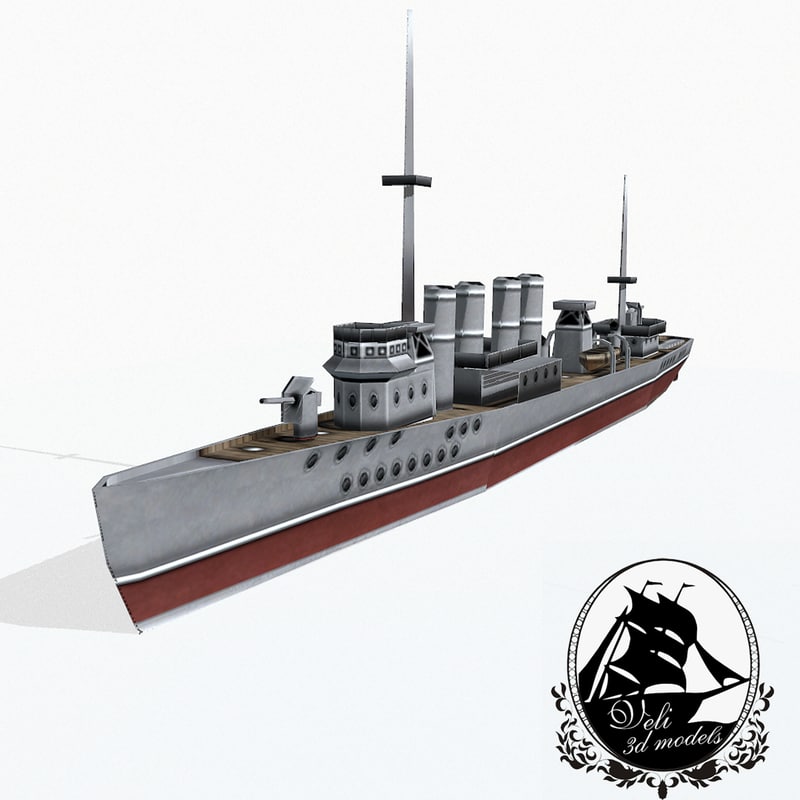 3d model wickes-class destroyers class