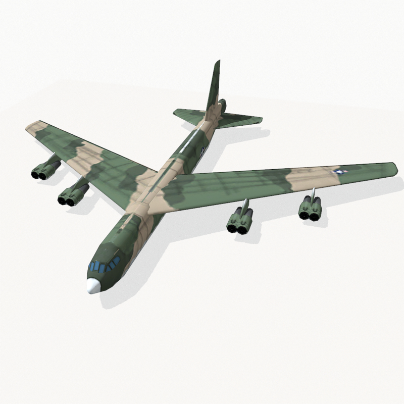 3d b-52 stratofortress bomber model