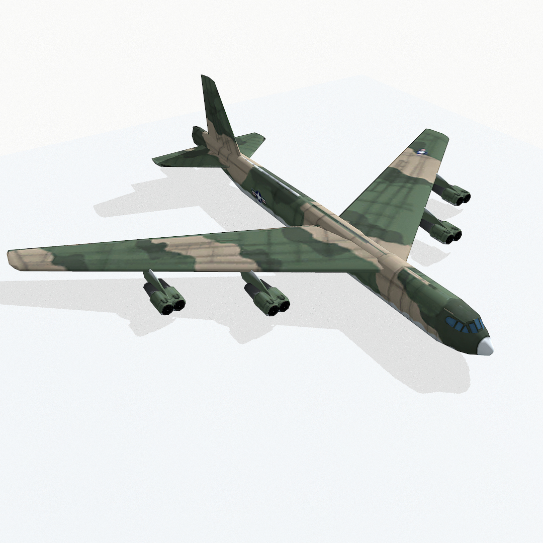 3d b-52 stratofortress bomber model